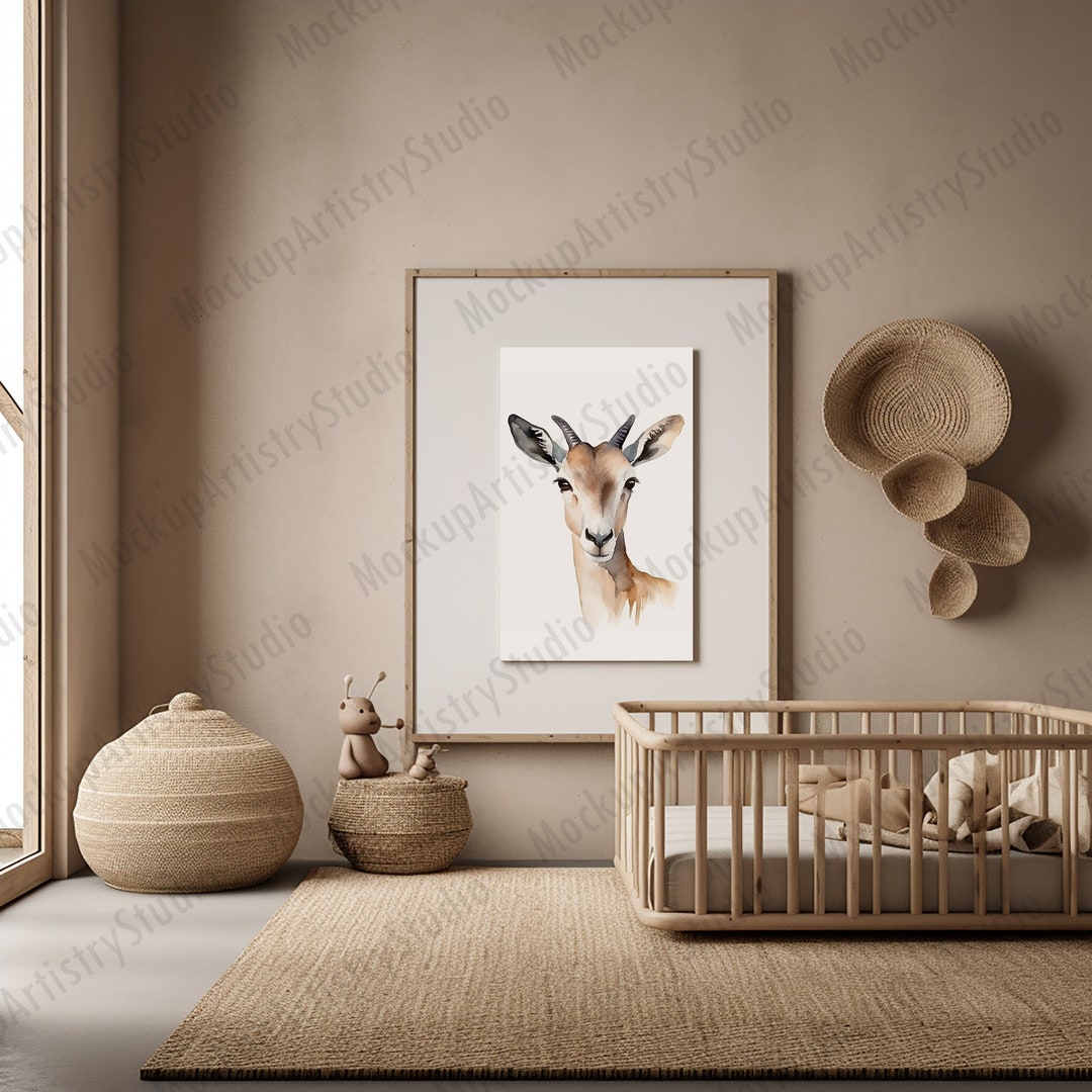 Nursery Frame Mockup, Wall Art Mockup, Styled Mockup, Minimal Neutral ...