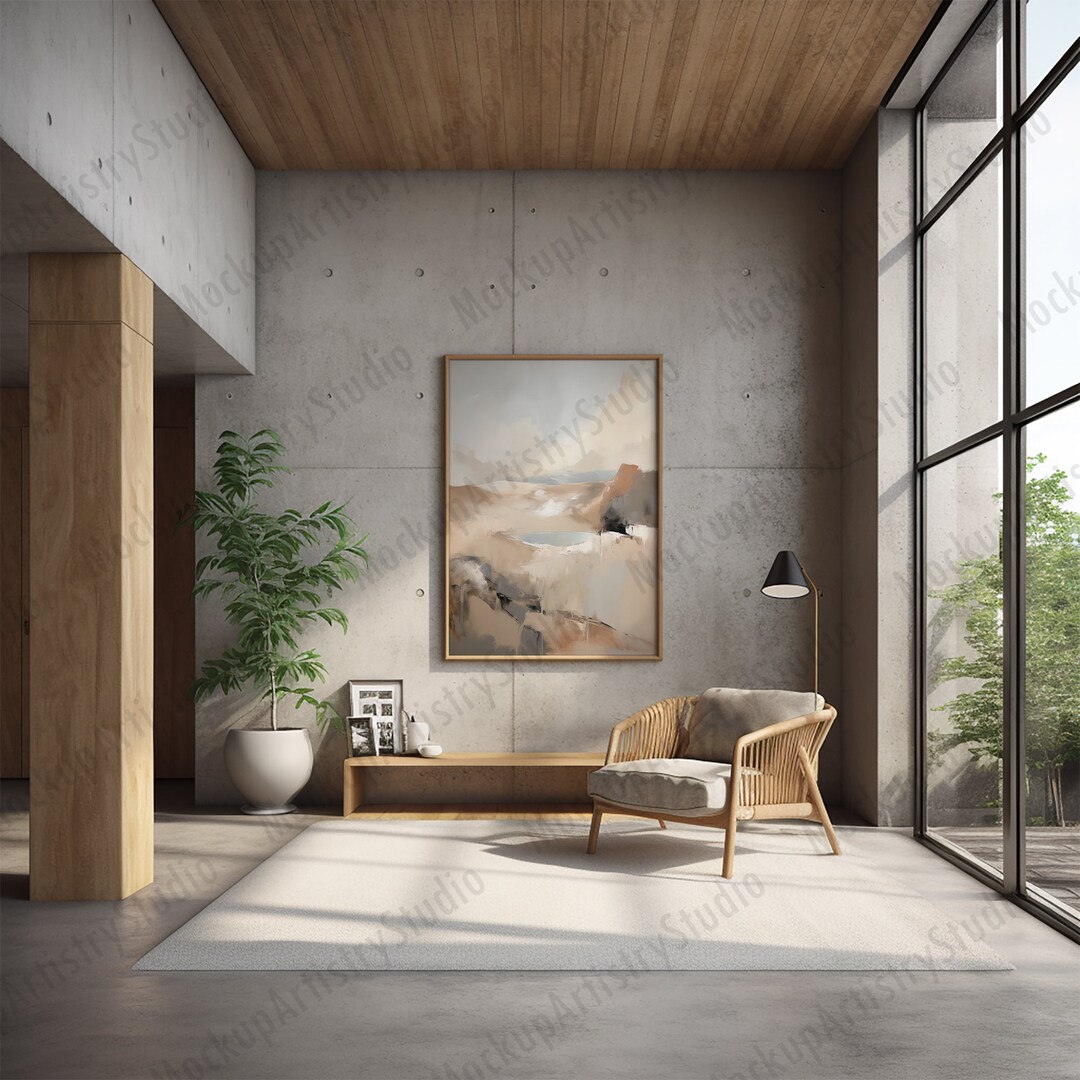 Interior Mockup Frame, Wall Art Mockup, Styled Mockup, Minimal Neutral ...
