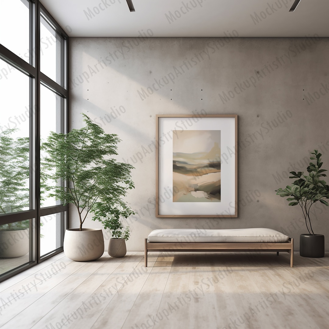 Interior Mockup Frame, Wall Art Mockup, Styled Mockup, Minimal Neutral ...