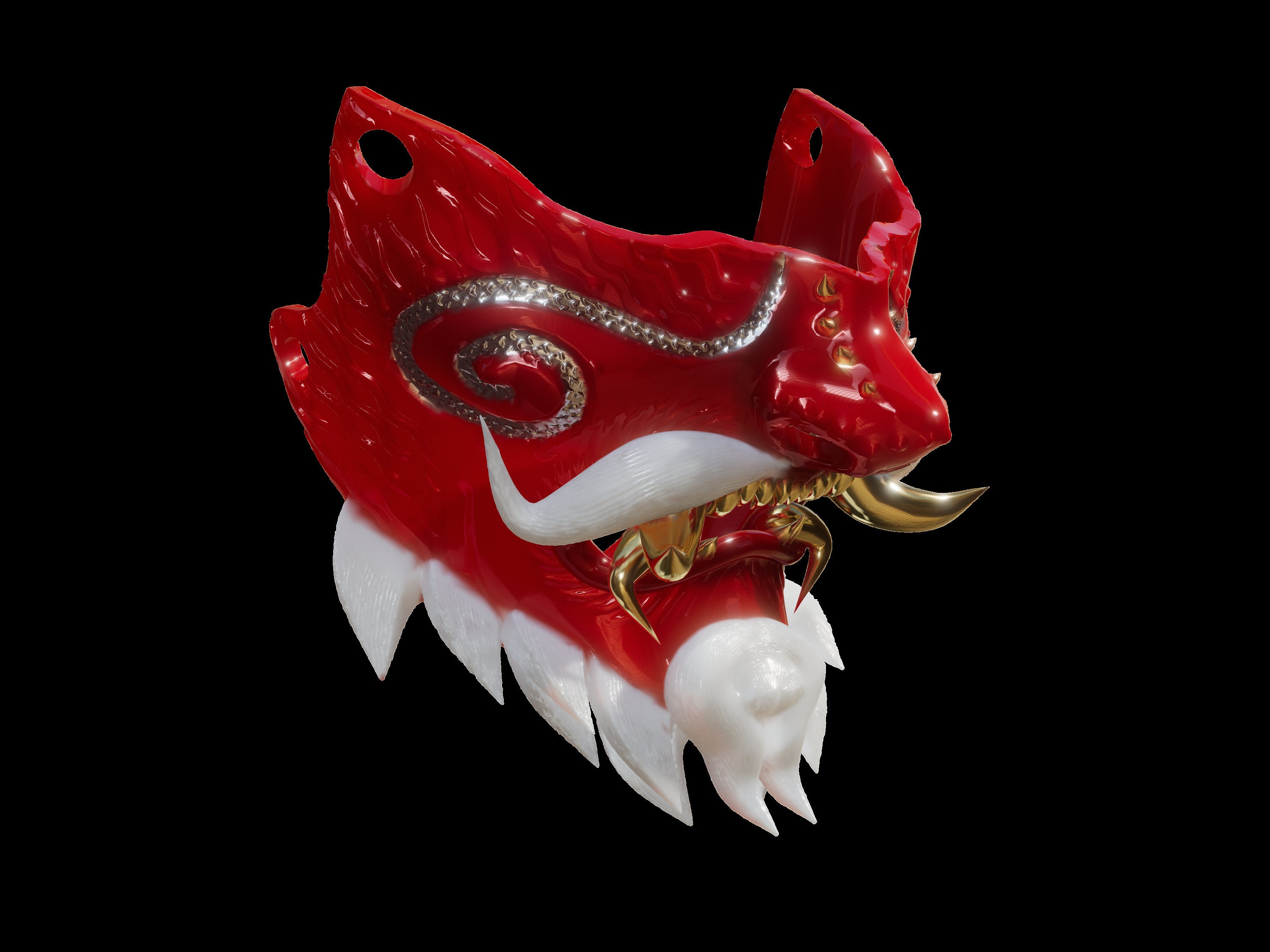 Bearded Oni Mask STL Samurai Mask Printable 3D File - Etsy