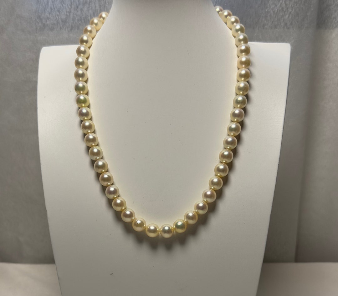 9mm Akoya Natural Golden Queen Grading Pearl Necklace Strong Lustre - Etsy