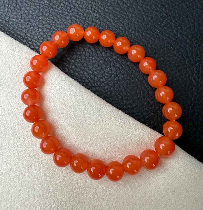 Bao Shan Translucent Cherry Red Nan Hong 7mm Round Bead Bracelet South ...