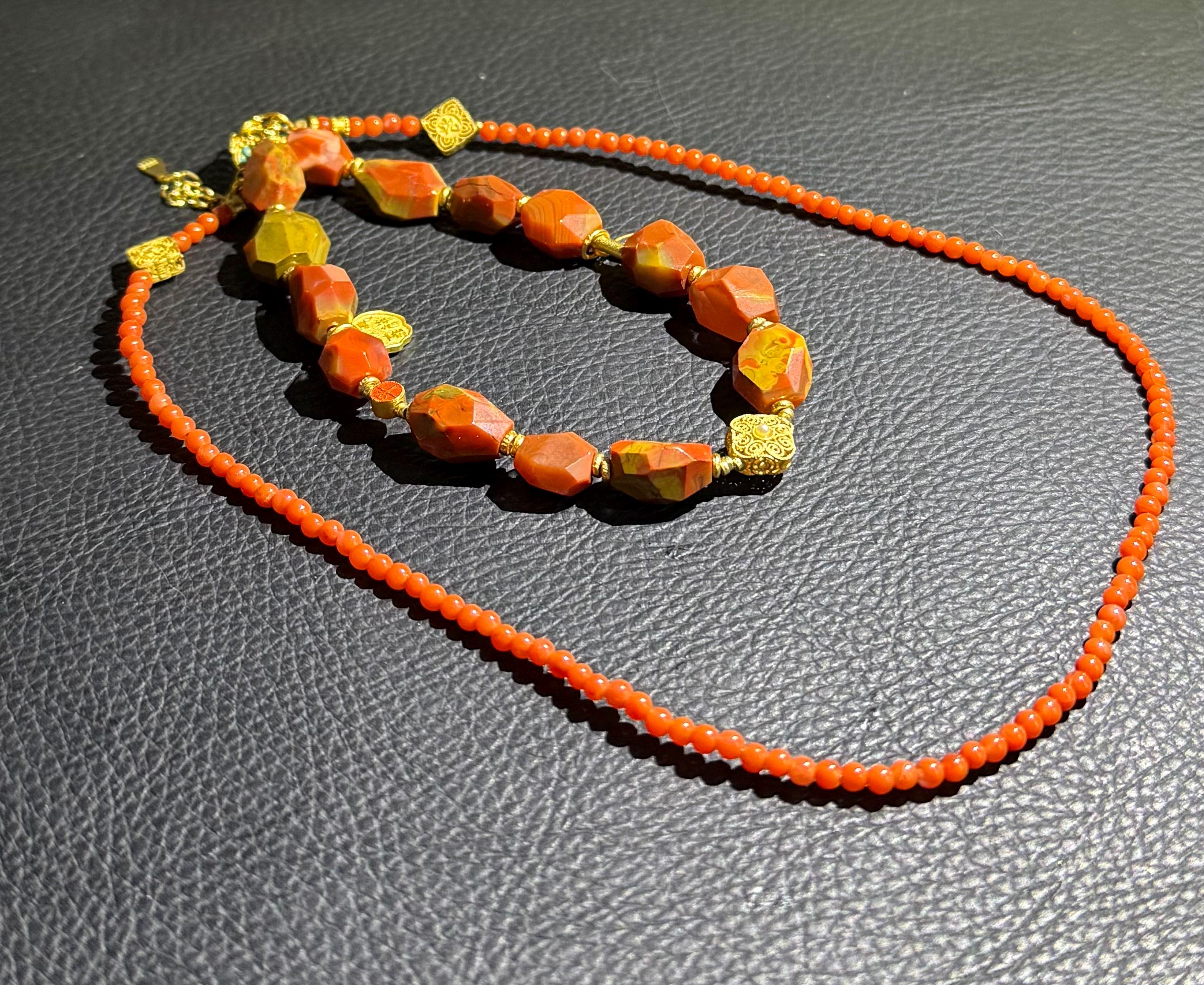 Iron-shell Southern Red Agate Nan Hong Chinese Agate Freeform Beaded ...