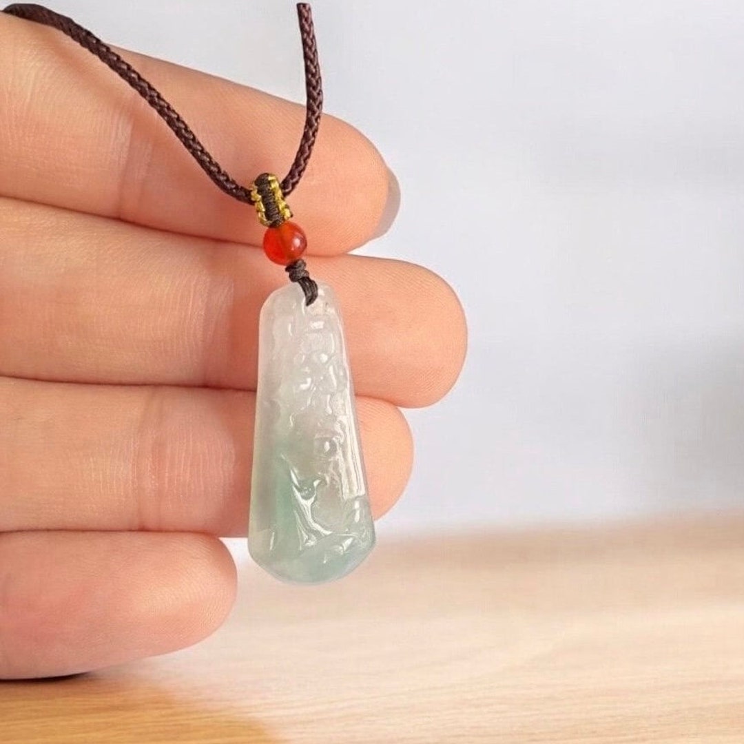 Type A Burmese Jade Translucent Blue Jadeite Hand Carved Fox and Forest ...