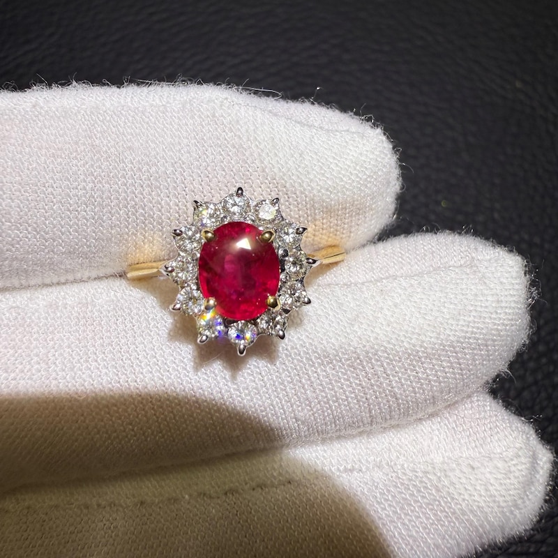 Burma Ruby 18k Gold Ring - Etsy UK