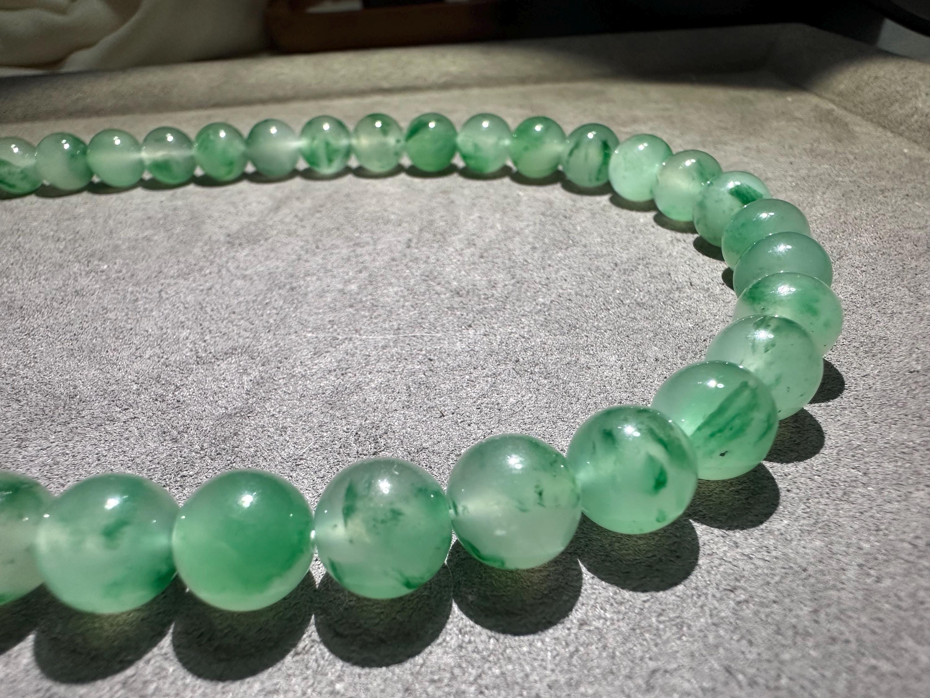 10mm Natural African Jade Beaded Necklace | Handcrafted Green Gemstone ...