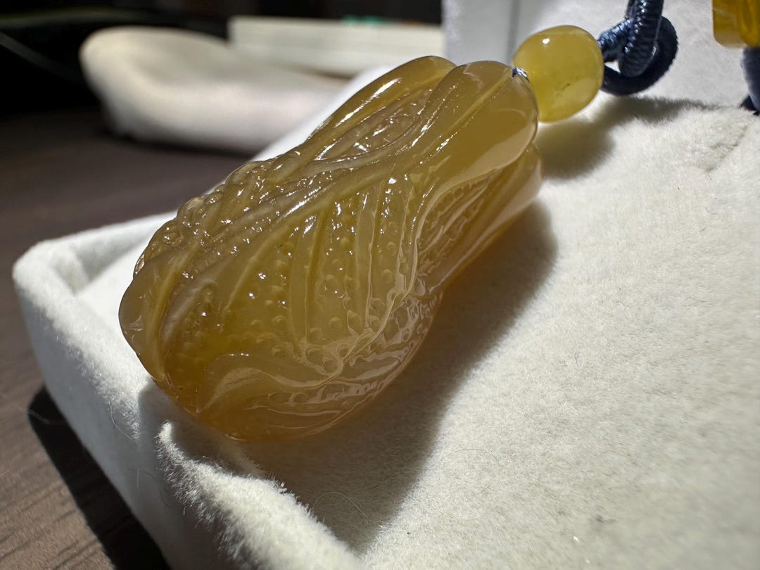 Jade Bai Cai Prosperity Charm Certified Natural SJ2850 - Etsy