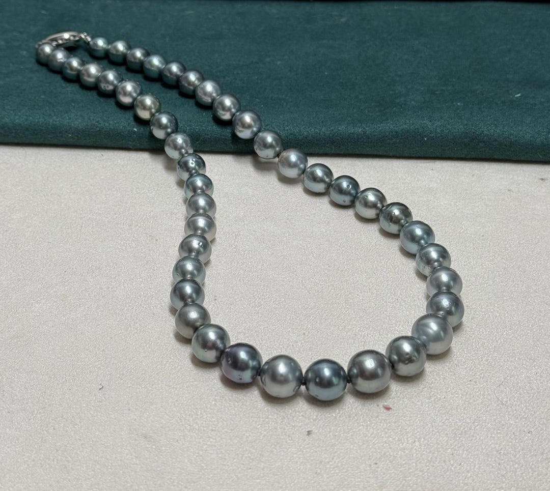 8-11mm Tahitian Ocean Blue Pearl Necklace - Etsy