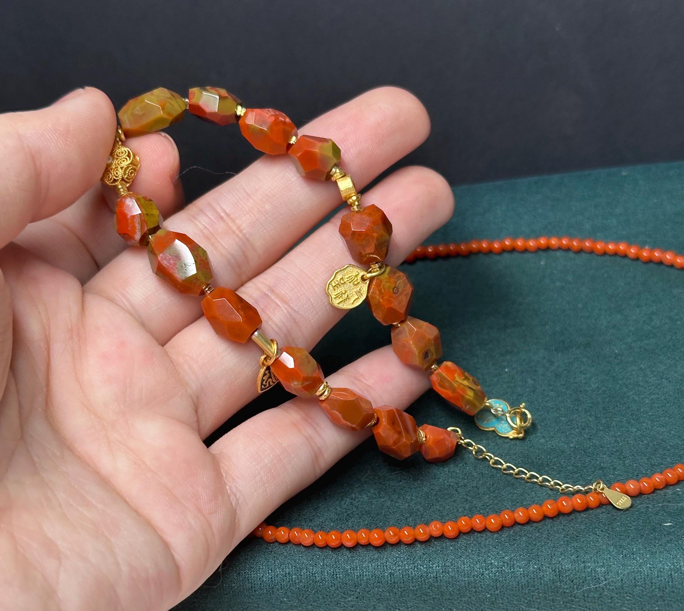 Iron-shell Southern Red Agate Nan Hong Chinese Agate Freeform Beaded ...