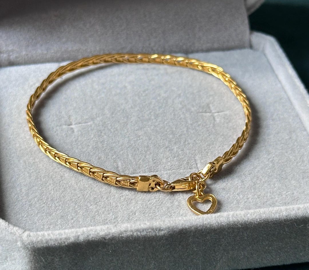 999 Pure Gold 24K Braided Soft Wire Bracelet Woven Gold Thread - Etsy