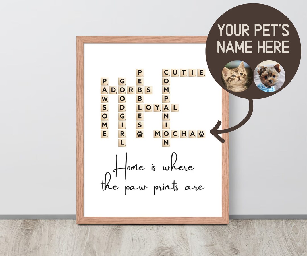 Unique Dog Lover Art Custom Pet Scrabble Tiles Wall Art - Etsy