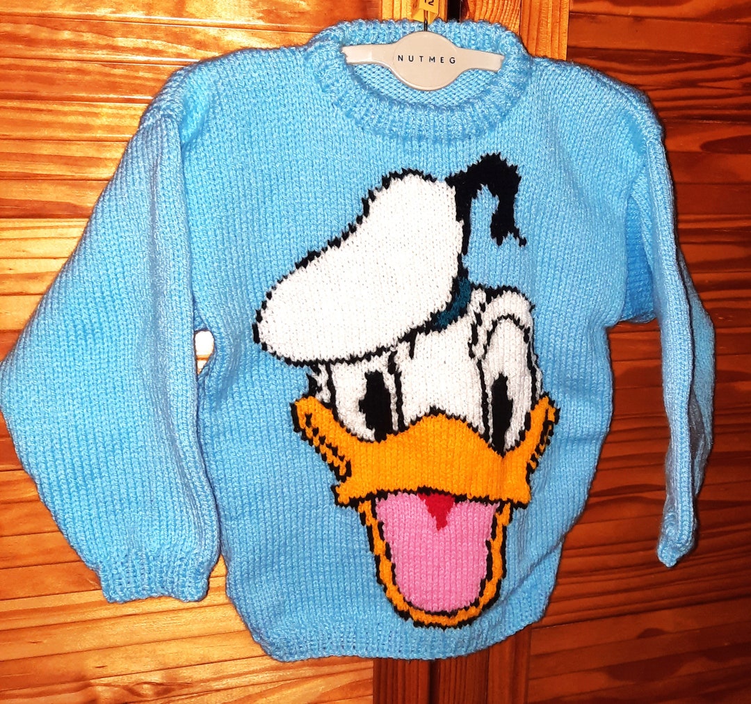 Donald Duck Jumper. Hand Knitted Character Jumper. - Etsy