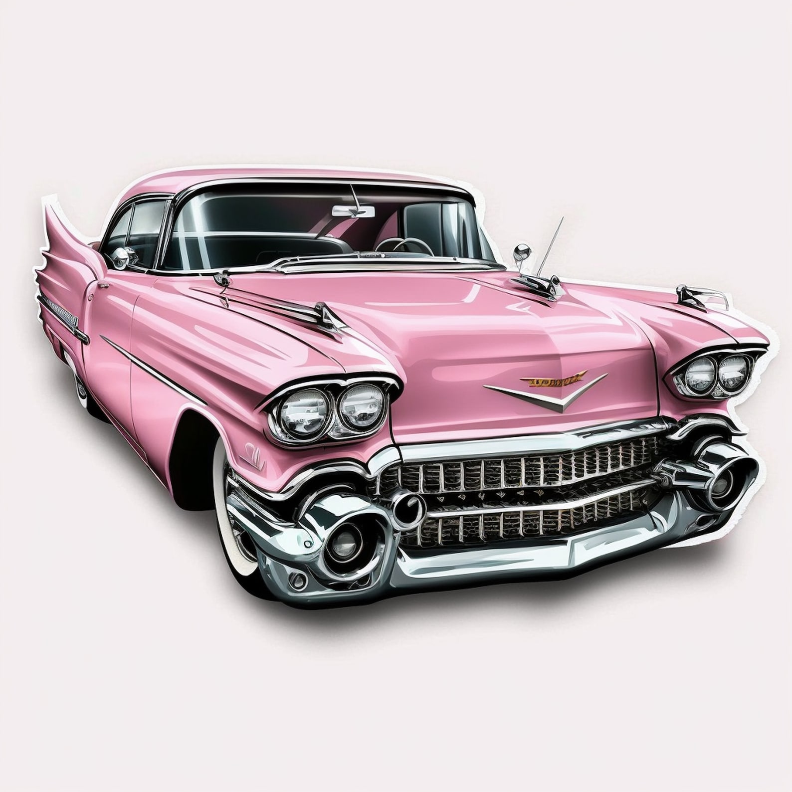 Pink Cadillac, Ai Art, Digital Art - Etsy