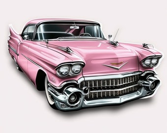 America's Highway Vintage Pink Cadillac Instant - Etsy