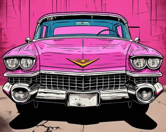 Pink Cadillac, Custom Cadillac, Pink Cadillac Art, Ai-art, Pink ...