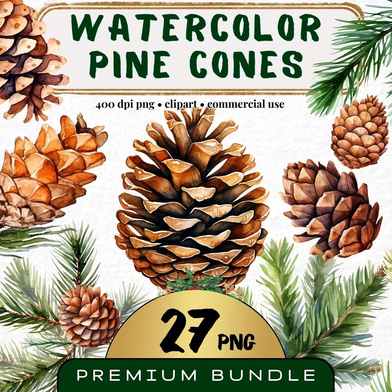 Pine Cone Clipart - Etsy