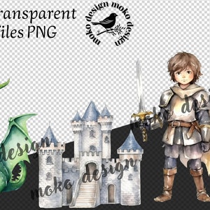 Watercolor Medieval Knight Clipart Bundle (18 PNG) - Etsy