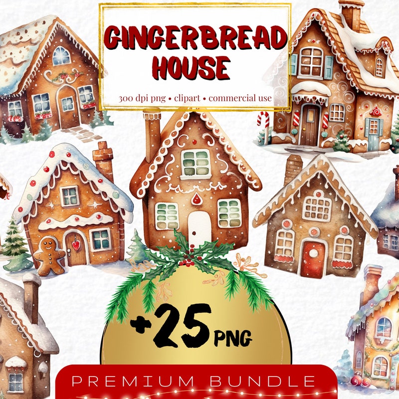 Gingerbread Clipart - Etsy