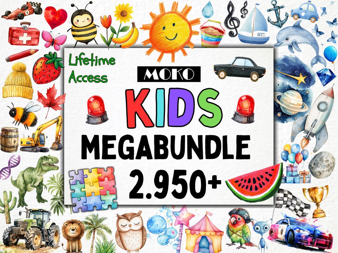 Nursery Megabundle Clipart, Watercolor Toddler Toy Graphics, Playtime ...