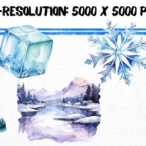Watercolor Ice Cold Clipart 20 Png, Frost Graphics, Winter Lanscapes ...