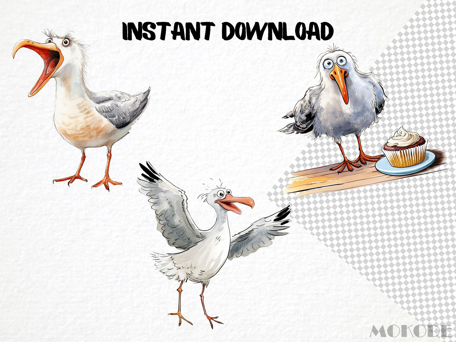Funny Seagulls Clipart 20 Png, Goofy Seagull Birds, Silly Gulls ...