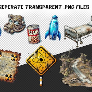 Nuclear Wasteland Clipart 50 Png, Atomic Age Illustration, Atom Bomb ...