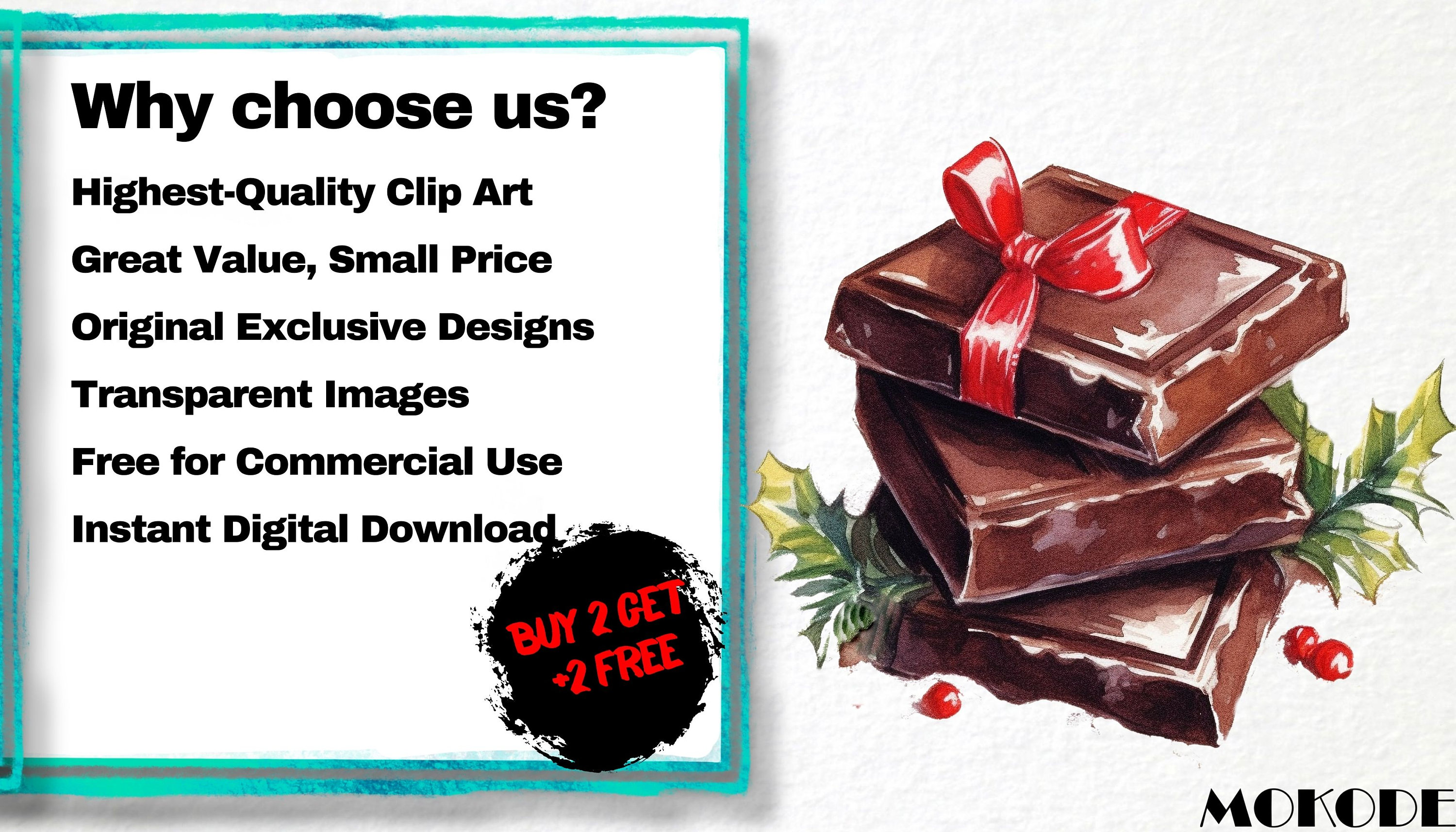 Watercolor Christmas Dessert Clipart, Baking PNG Set (digital Download ...