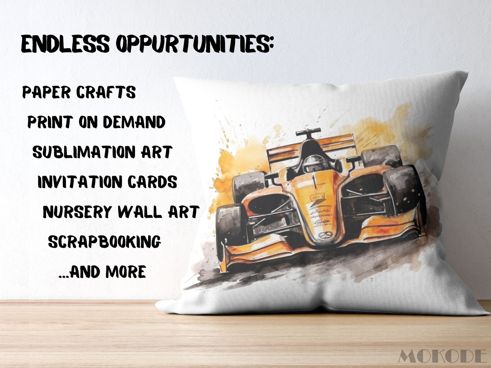 Watercolor Indycar Clipart Set, Race Car Nursery Art (digital Download ...