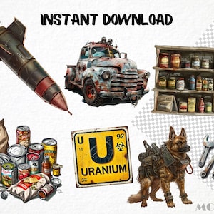 Nuclear Wasteland Clipart 50 Png, Atomic Age Illustration, Atom Bomb ...