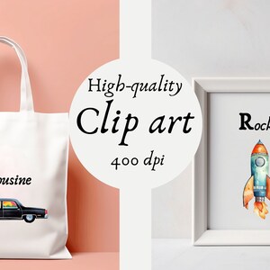 Transportation A-Z Clipart, Set of 52, Vehicles Download, Alphabet Clip ...