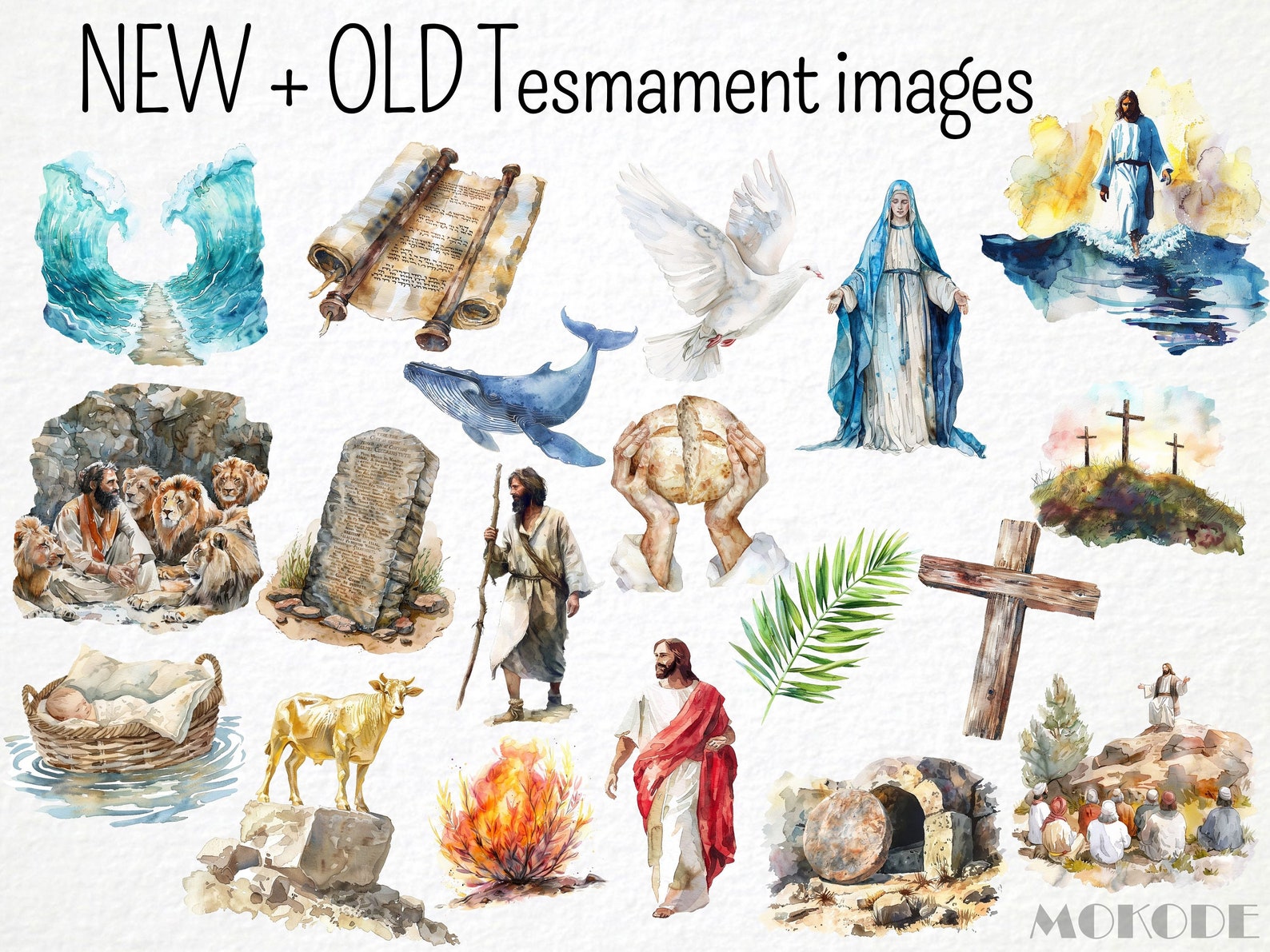 Bible Clipart 87 Png, Old Testament Watercolor New Testament Jesus ...