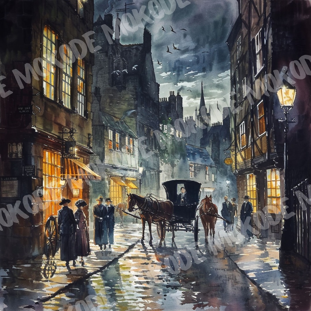 14 High Quality Watercolor Victorian London Designs Png, Old City ...