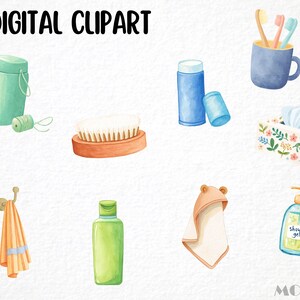 Watercolor Hygiene Clipart 78 Png Cute Bathroom & Self-care Graphics ...