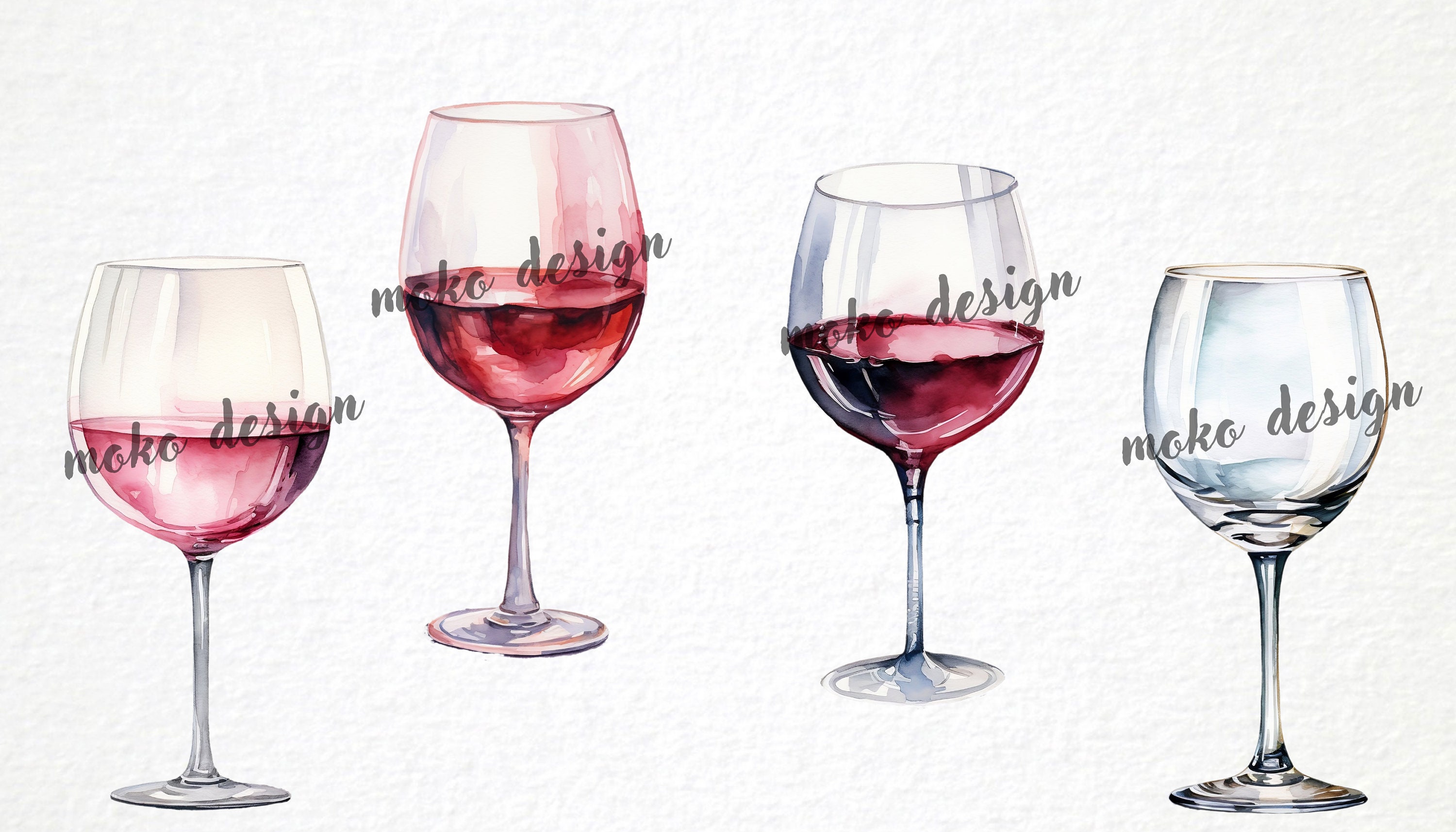 Watercolor Wine Clip Art Digital Png Winery Grapes Red Wine - Etsy