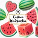 Kawaii Watermelon Clipart: Summer Fruit PNG, Commercial Use (digital ...