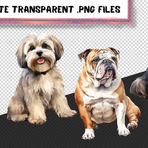 Watercolor Dog Breed Clipart Bundle, 101 PNG Illustrations (digital Art ...