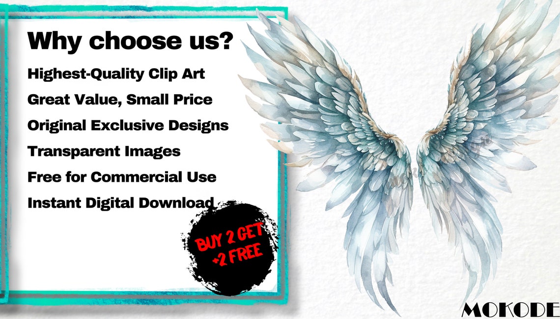 Angel Wings Clipart Set of 20 Feather Wings Png Spiritual - Etsy