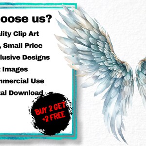 Angel Wings Clipart, Set of 20, Feather Wings Png, Spiritual Clipart ...