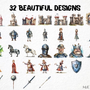 Funny Medieval Kingdom Clipart 33 Png, Quirky Knight, Watercolor King ...