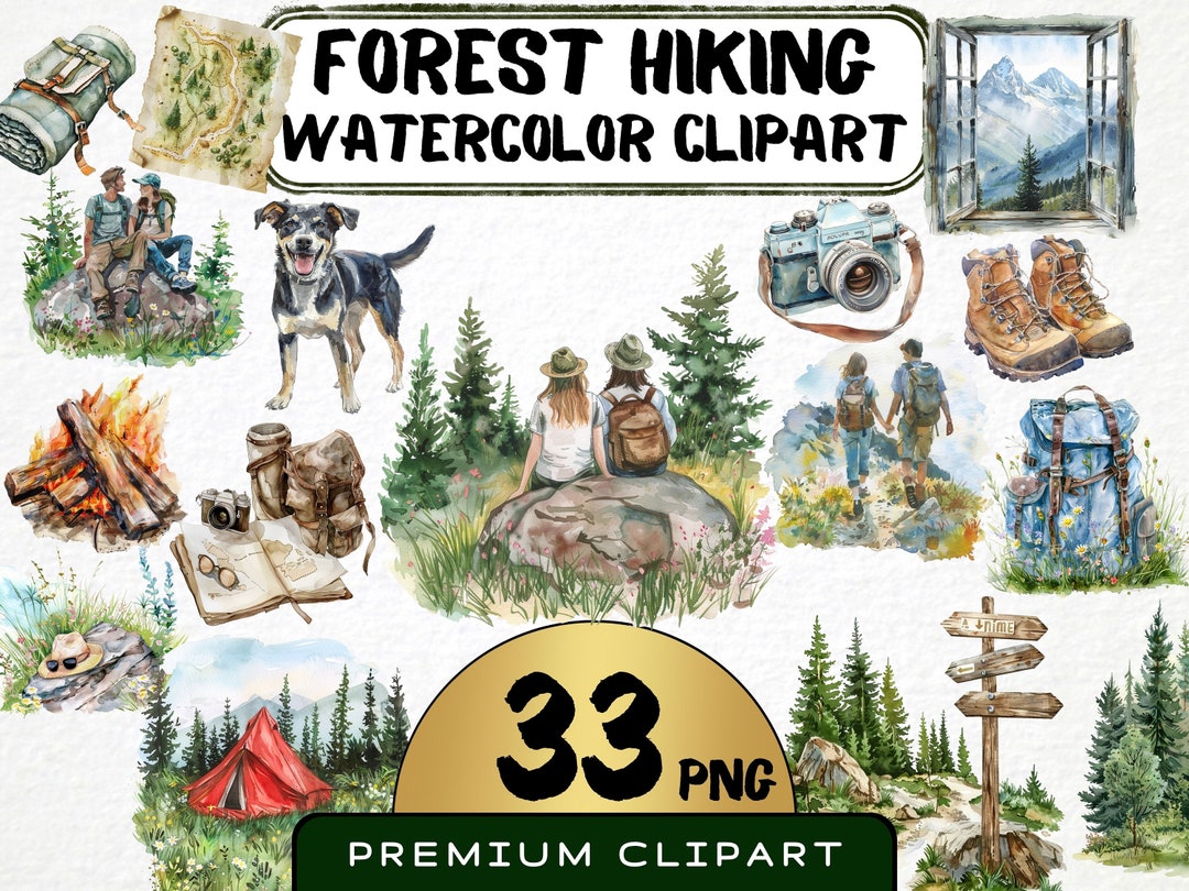 Hiking Clipart 33 Png, Traveling Illustrations, Hiker Png, Holiday ...