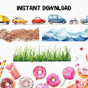 Watercolor Borders Megabundle, DIY Graphics, Scrapbooking Elements ...