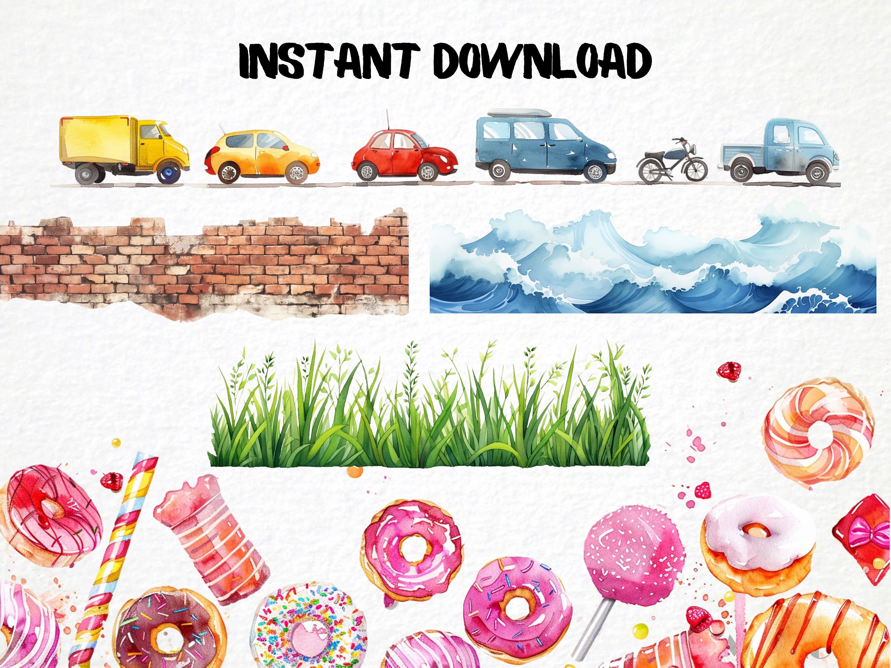 Watercolor Borders Megabundle, DIY Graphics, Scrapbooking Elements ...