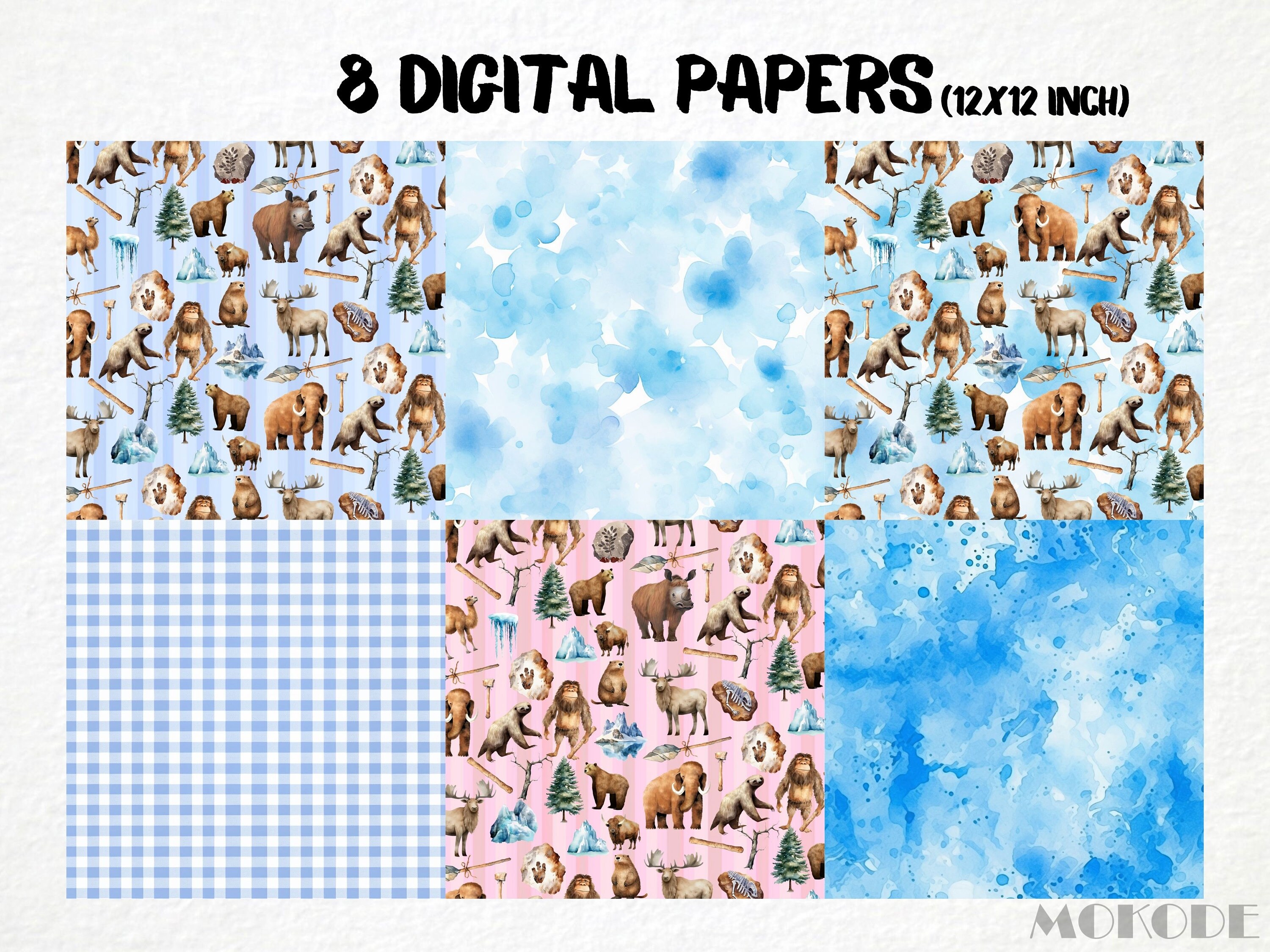 Watercolor Ice Age Animals Clipart Set of 35 Snow Animal - Etsy