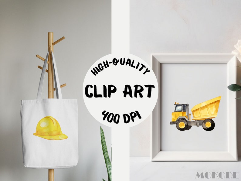 Watercolor Construction Clipart, 33 Png, Construction Vehicle Instant ...