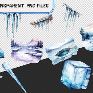 Watercolor Ice Cold Clipart 20 Png, Frost Graphics, Winter Lanscapes ...