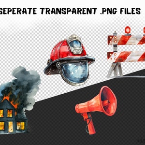Watercolor Fire Station Clipart, 28 Png, Cute Firefighter Clipart, Fire ...