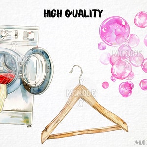 Watercolor Laundry Cleaning Clipart 38 Png, Washing Machine ...