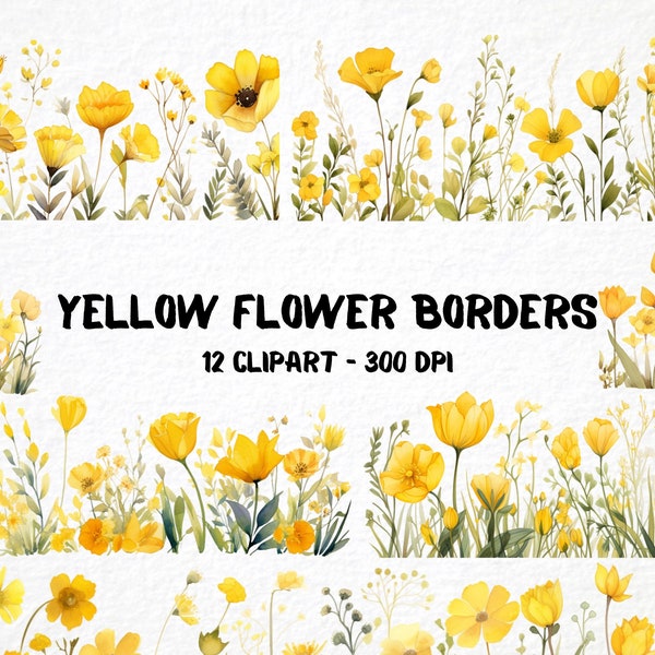 Yellow Flower Border - Etsy