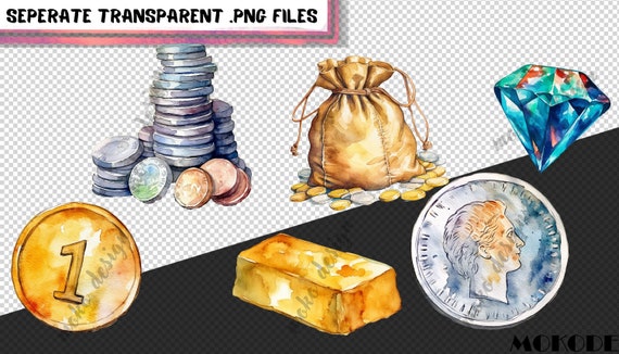 Silver And Gold Coins Clip Art