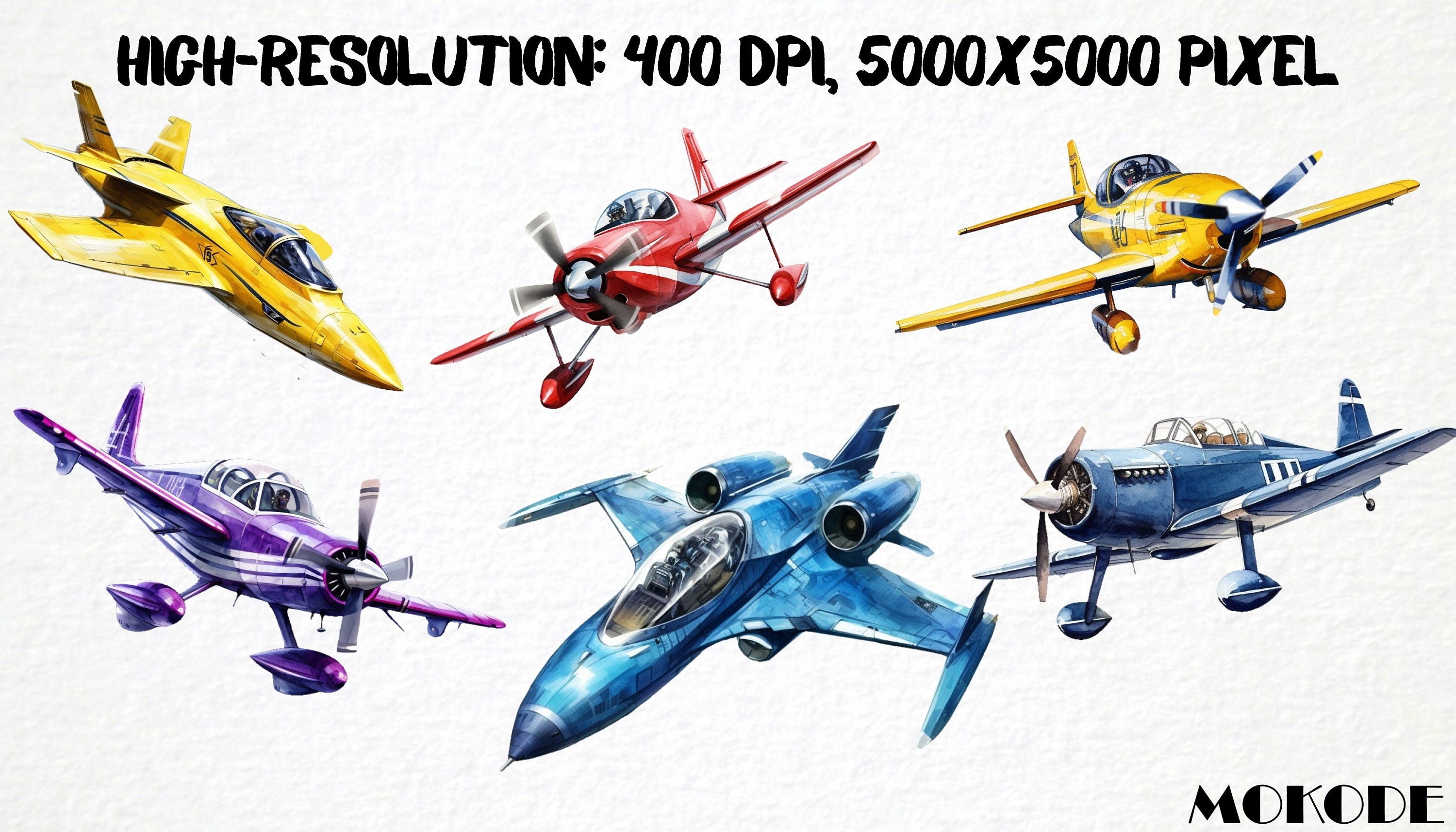 Watercolor Airplanes Clipart Set, Aviation Nursery Art (digital Art) - Etsy